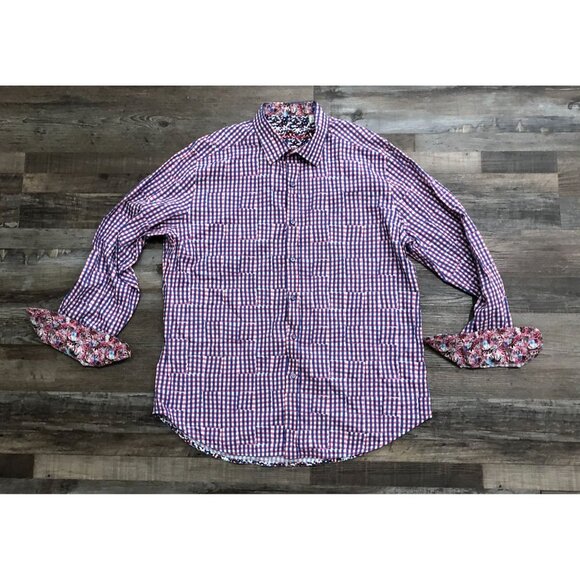 Robert Graham | Shirts | Robert Graham Mens Large Pink Blue Plaid ...